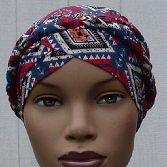 Pickleball Hat | Accessories | Red And Blue Tribal Braided Turban ...